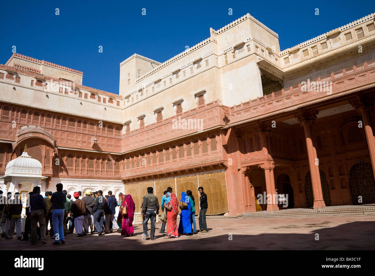 Karan Mahal, and tourists, Junagarh Fort, Bikaner, Rajasthan, India ...