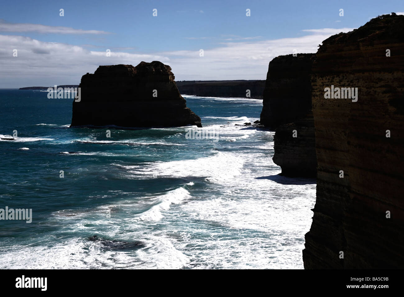 Rock Stack and Coastal Cliffs Great Ocean Road Victoria Australia Stock ...