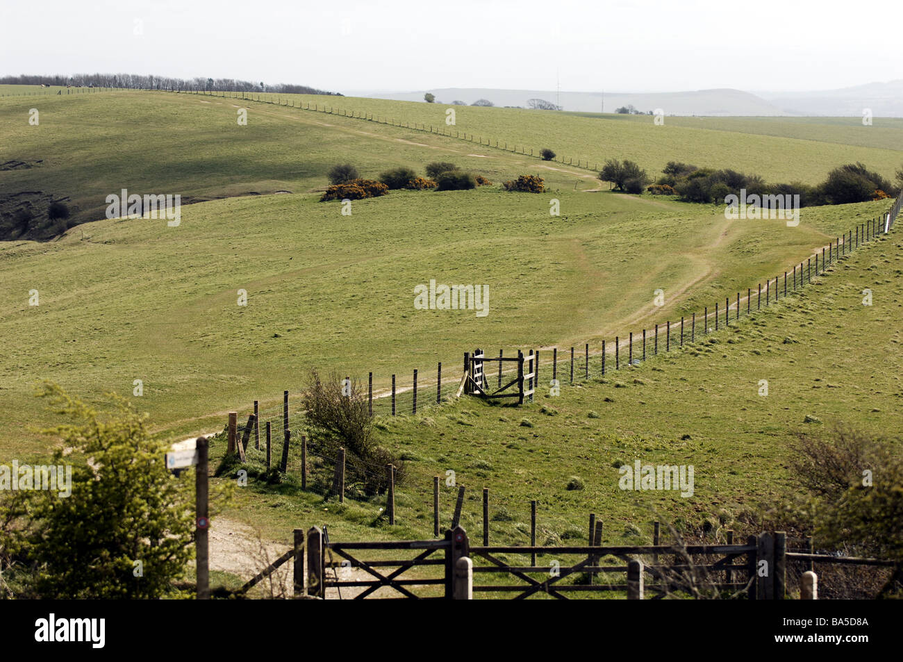 A view from Ditchling Beacon along the South Downs Way which is now ...
