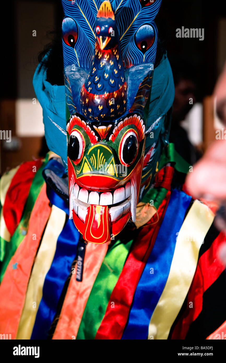 Man with a painted mask Stock Photo - Alamy