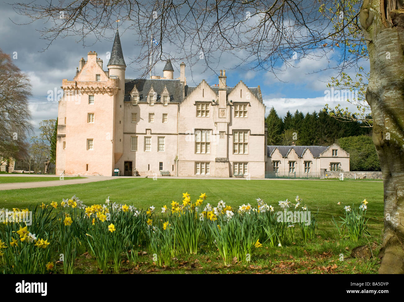 Brodie Castle in Spring near Forres Morayshire Grampian Region Scotland ...