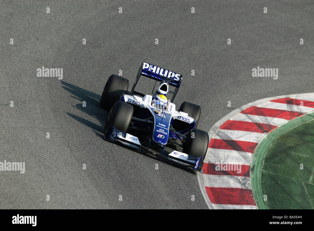 Nico Rosberg in the Williams FW31 race car during Formula One testing ...
