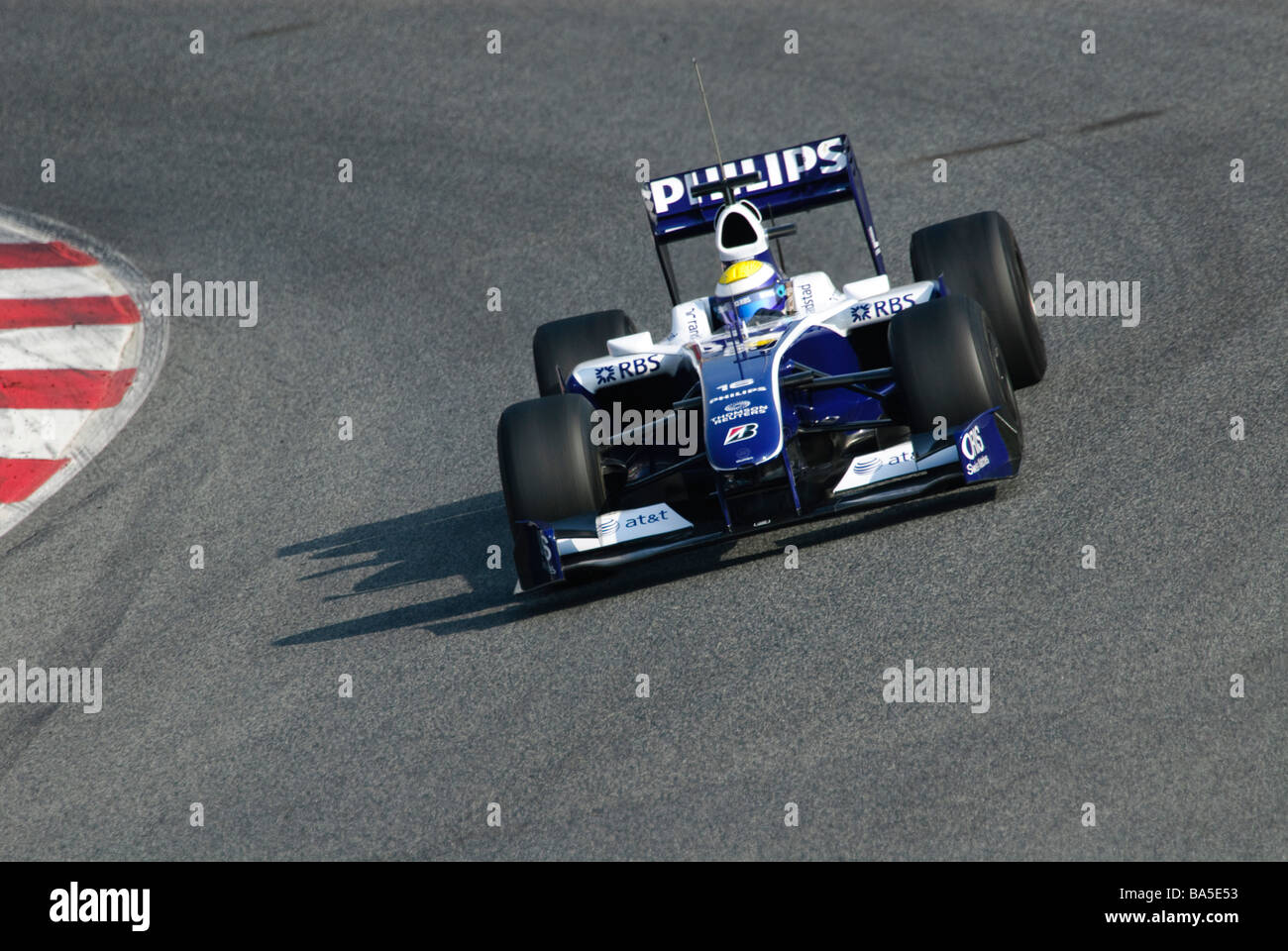 Nico Rosberg in the Williams FW31 race car during Formula One testing ...