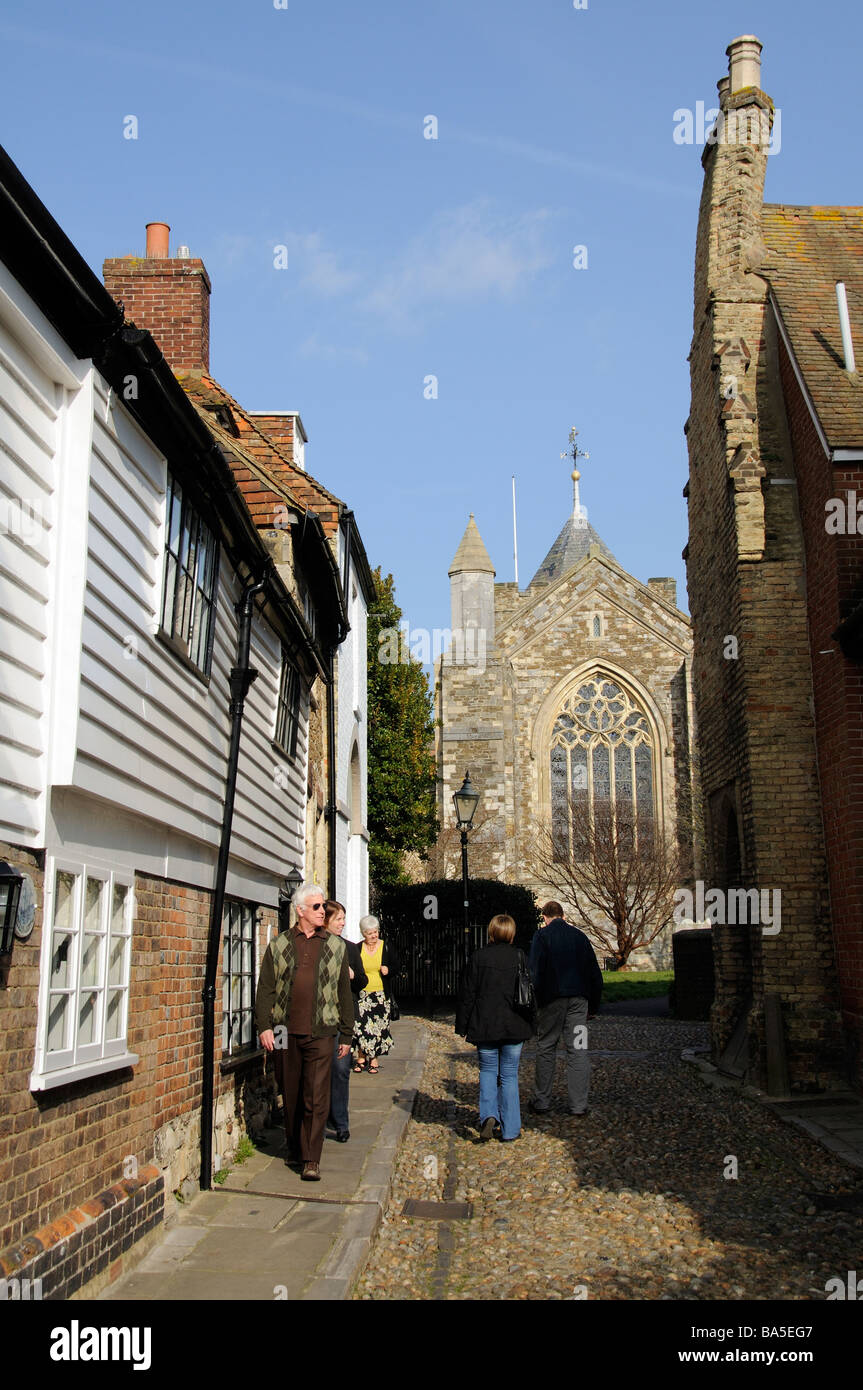 Buildings on the historic West Street in Rye a medieval Cinque ports ...