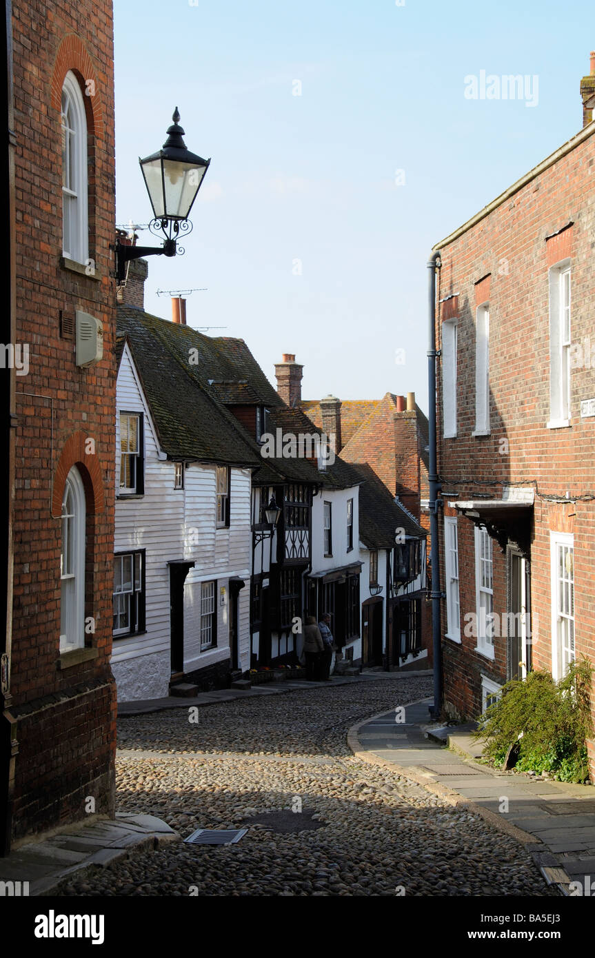 Buildings on the historic West Street in Rye a medieval Cinque ports ...