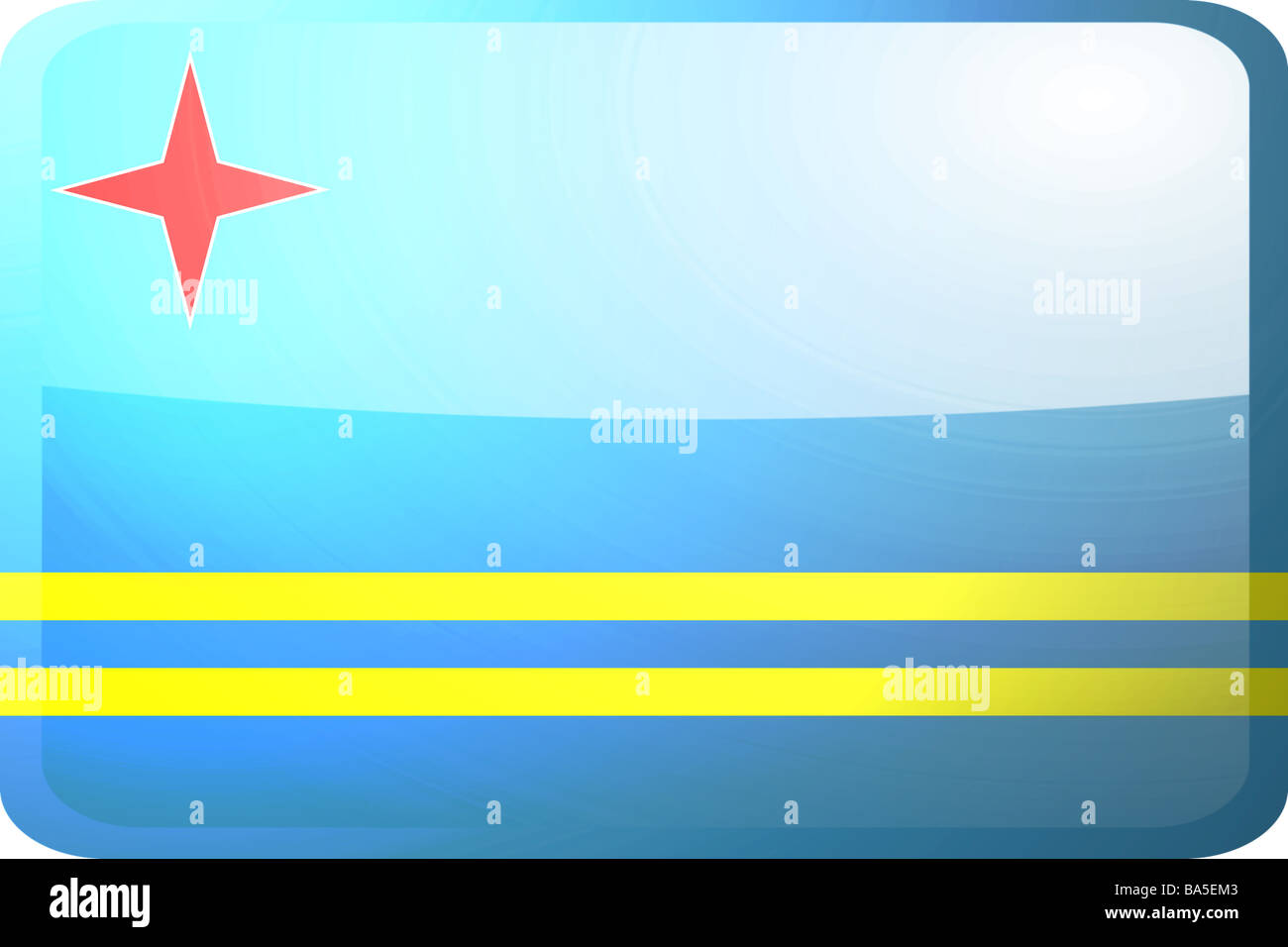 Flag of Aruba national country symbol illustration glossy button icon ...