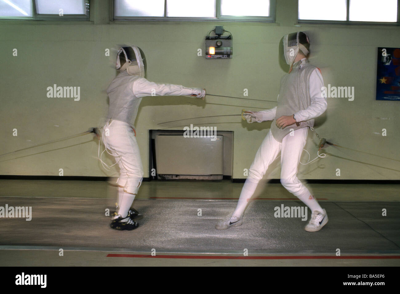 Boys fencing hi-res stock photography and images - Alamy