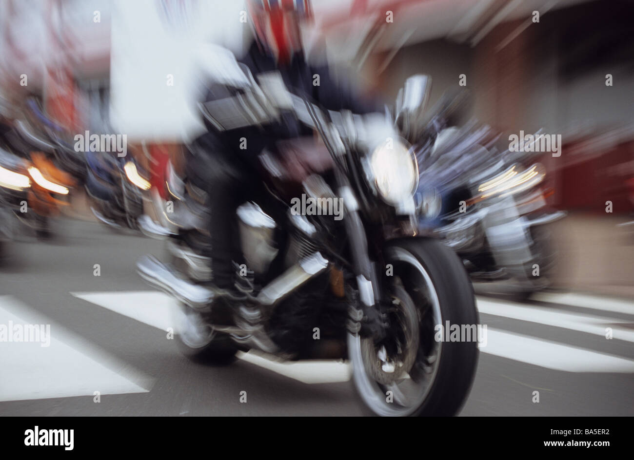 Speed Blur Biker Stock Photo - Alamy