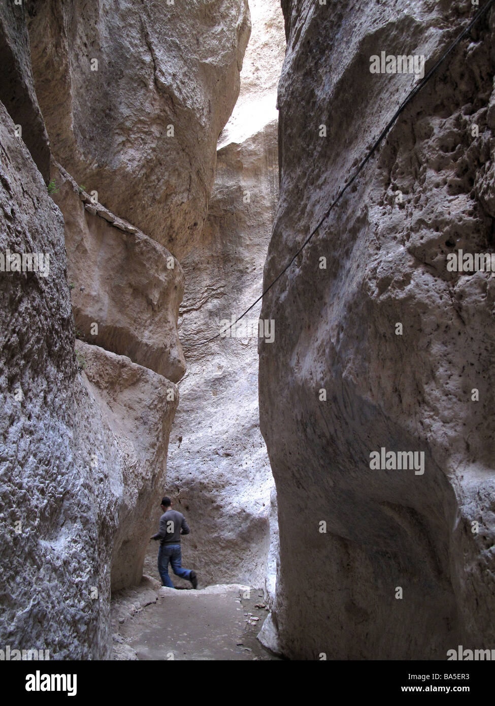 Fissure of St Taqla or Thecla in Maalula or Maaloula SYRIA Grieta de ...