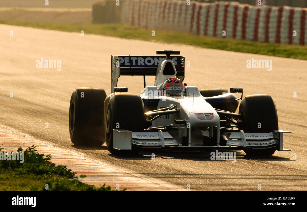 Robert Kubica in the BMW F1 09 during Formula One testing sessions in ...