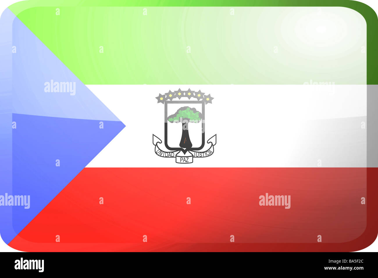 Flag of Equatorial Guinea national country symbol illustration glossy ...