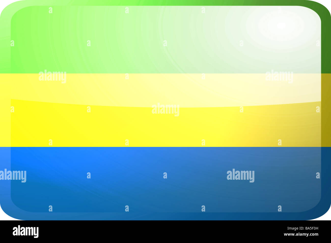 Flag of Gabon national country symbol illustration glossy button icon ...