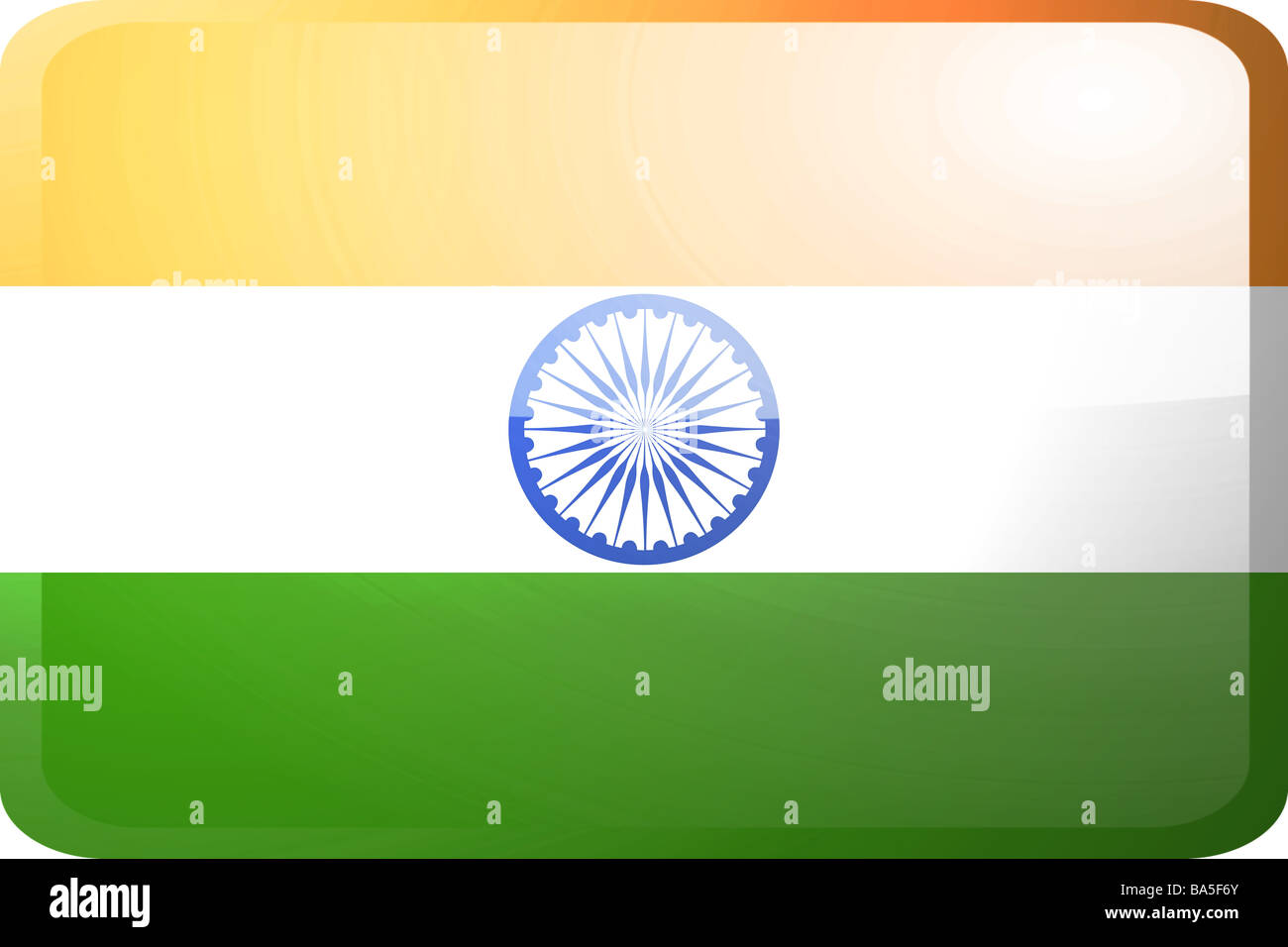 Flag of India national country symbol illustration glossy button icon ...