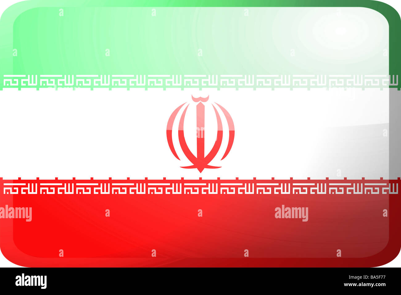Flag of Iran national country symbol illustration glossy button icon ...