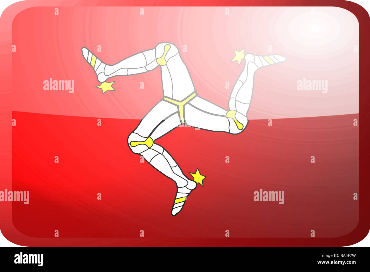 Flag of Isle of Man national country symbol illustration glossy button ...