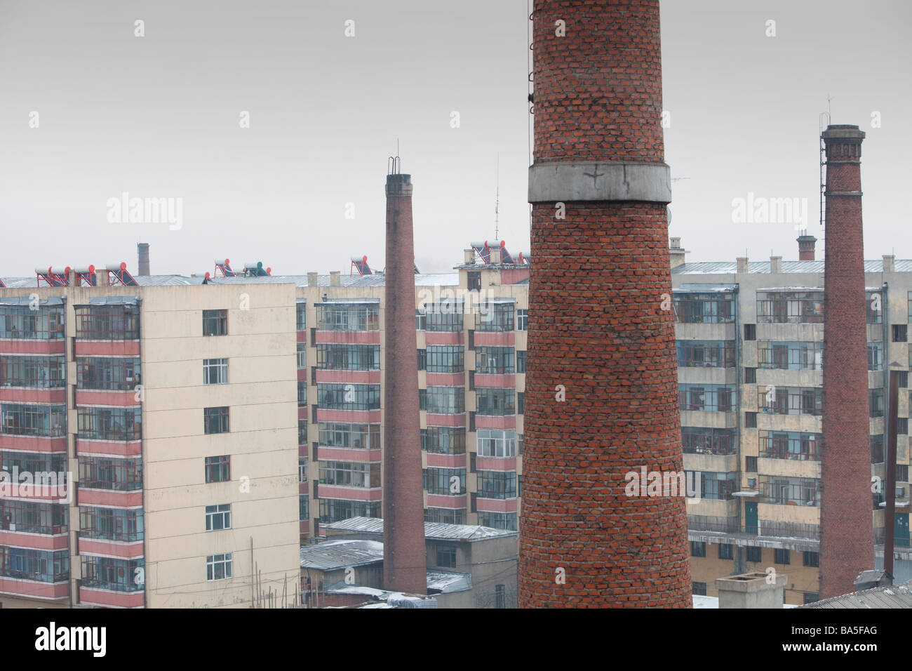 chimneys in Suihua in northern China Stock Photo - Alamy