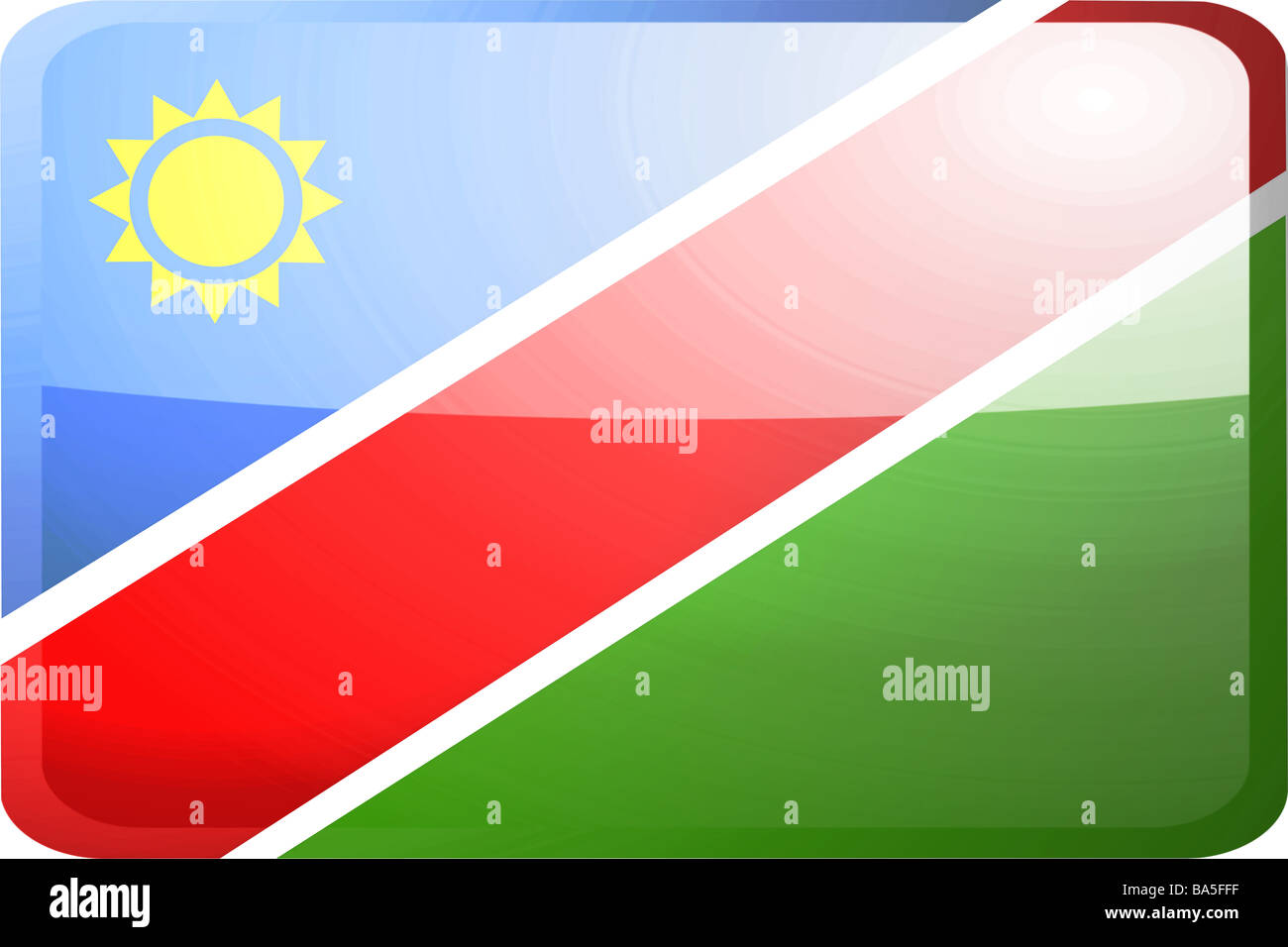 Flag of Namibia national country symbol illustration glossy button icon ...