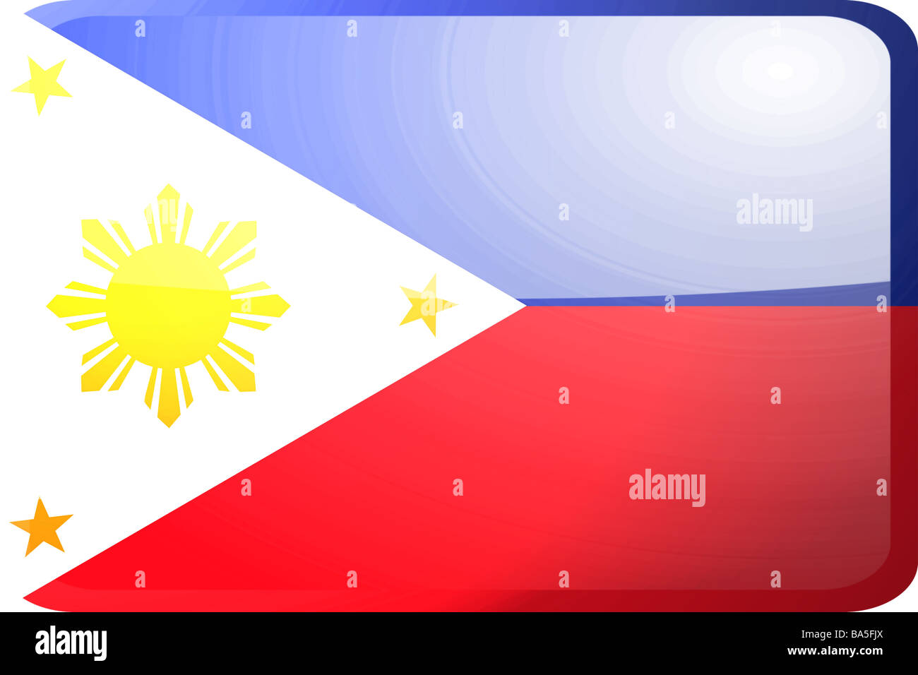 Flag of Philippines national country symbol illustration glossy button ...