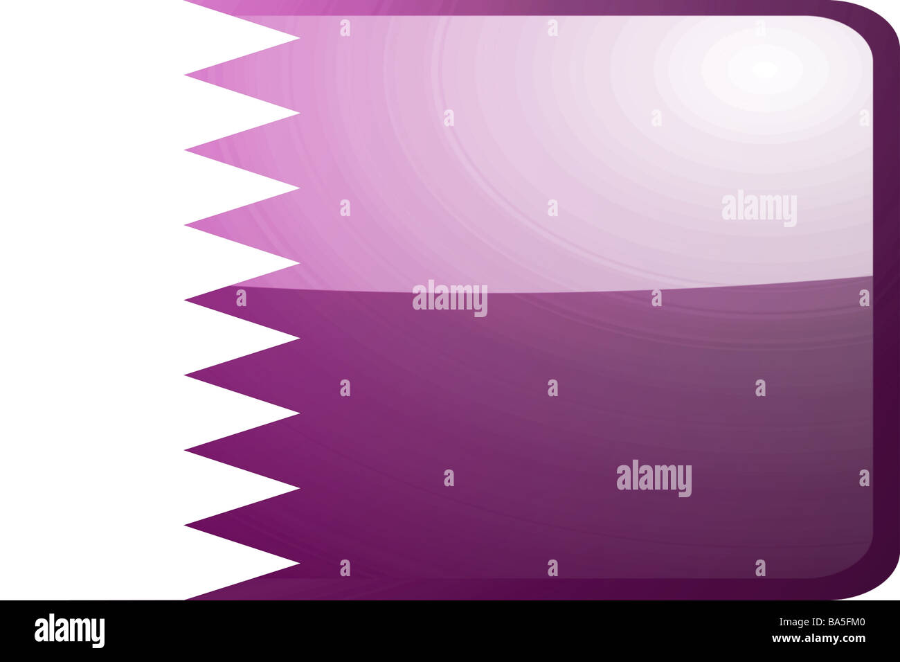 Flag of Qatar national country symbol illustration glossy button icon ...