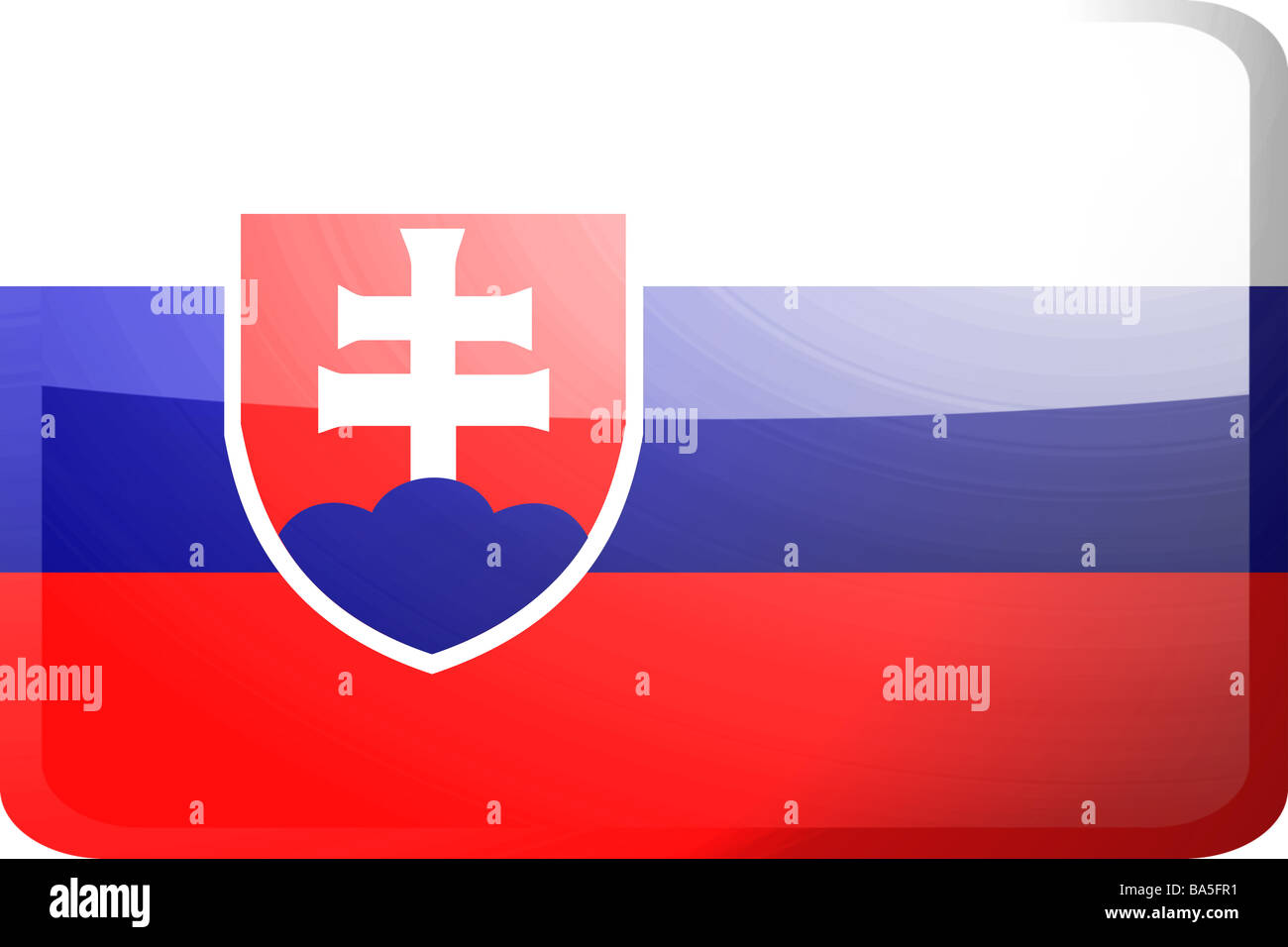 Flag of Slovakia national country symbol illustration glossy button ...