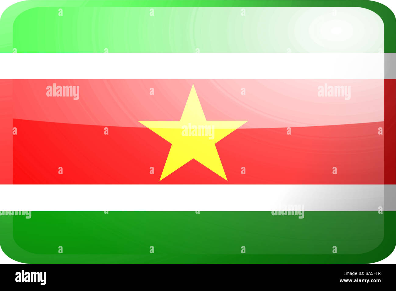 Flag of Suriname national country symbol illustration glossy button icon Stock Photo - Alamy