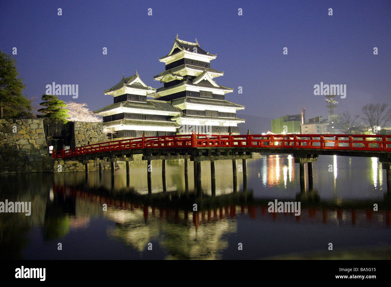 Matsumoto castle at Night Japan Stock Photo - Alamy