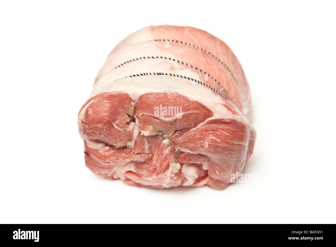 Pork joint of meat isolated on a white studio background Stock Photo ...