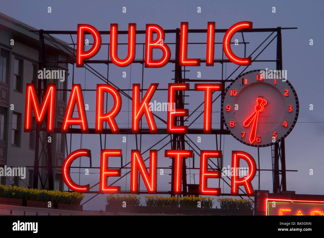 Seattle public market sign hi-res stock photography and images - Alamy