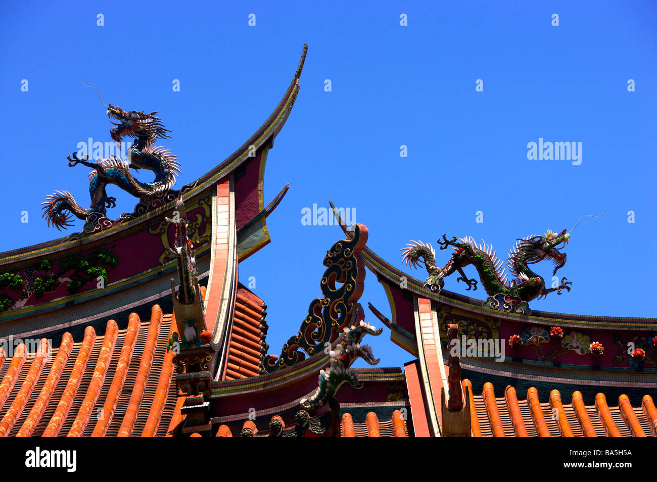 Rooftops of classic Chinese architecture against blue sky Stock Photo ...