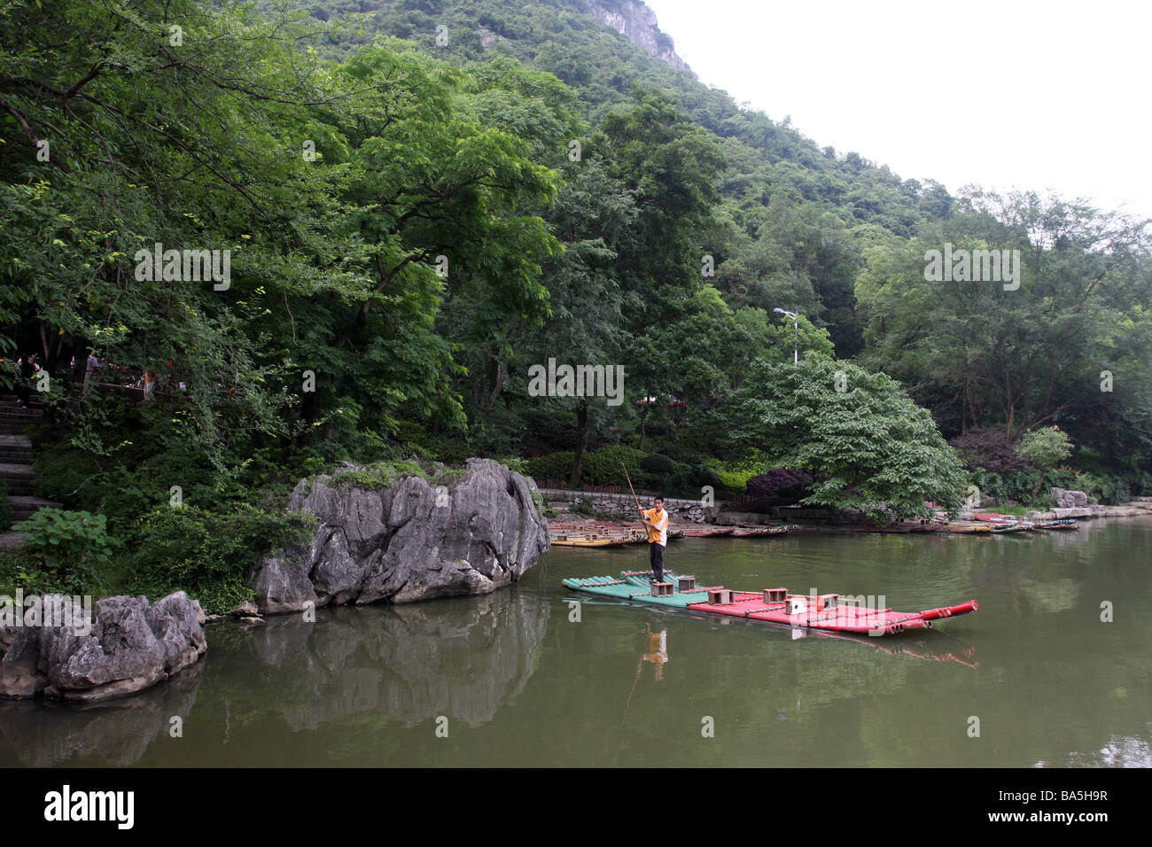 raft in guilin rural china Stock Photo - Alamy