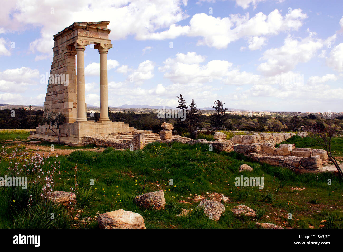 THE TEMPLE AT THE SANCTUARY OF APOLLO AT KOURION ON THE ISLAND OF ...