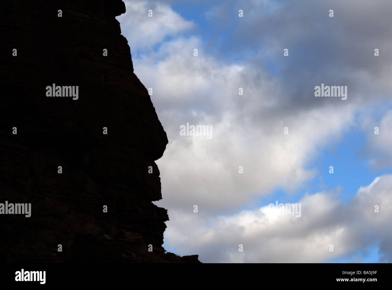 Rock formation in shape of Native american head in Grand Canyon Stock ...