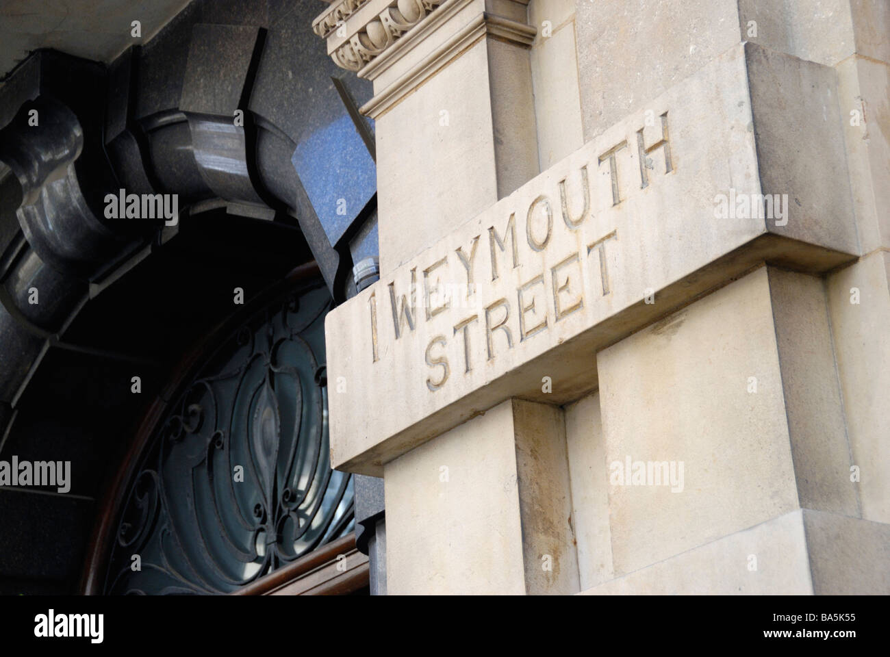 Weymouth Street sign on stone wall London W1 Stock Photo - Alamy