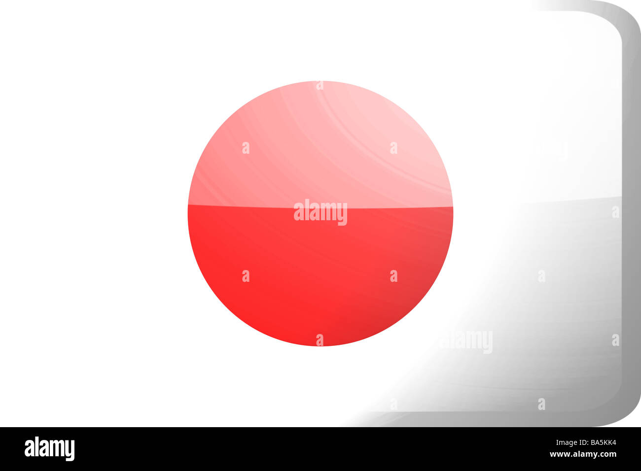 Flag of Japan national country symbol illustration glossy button icon ...
