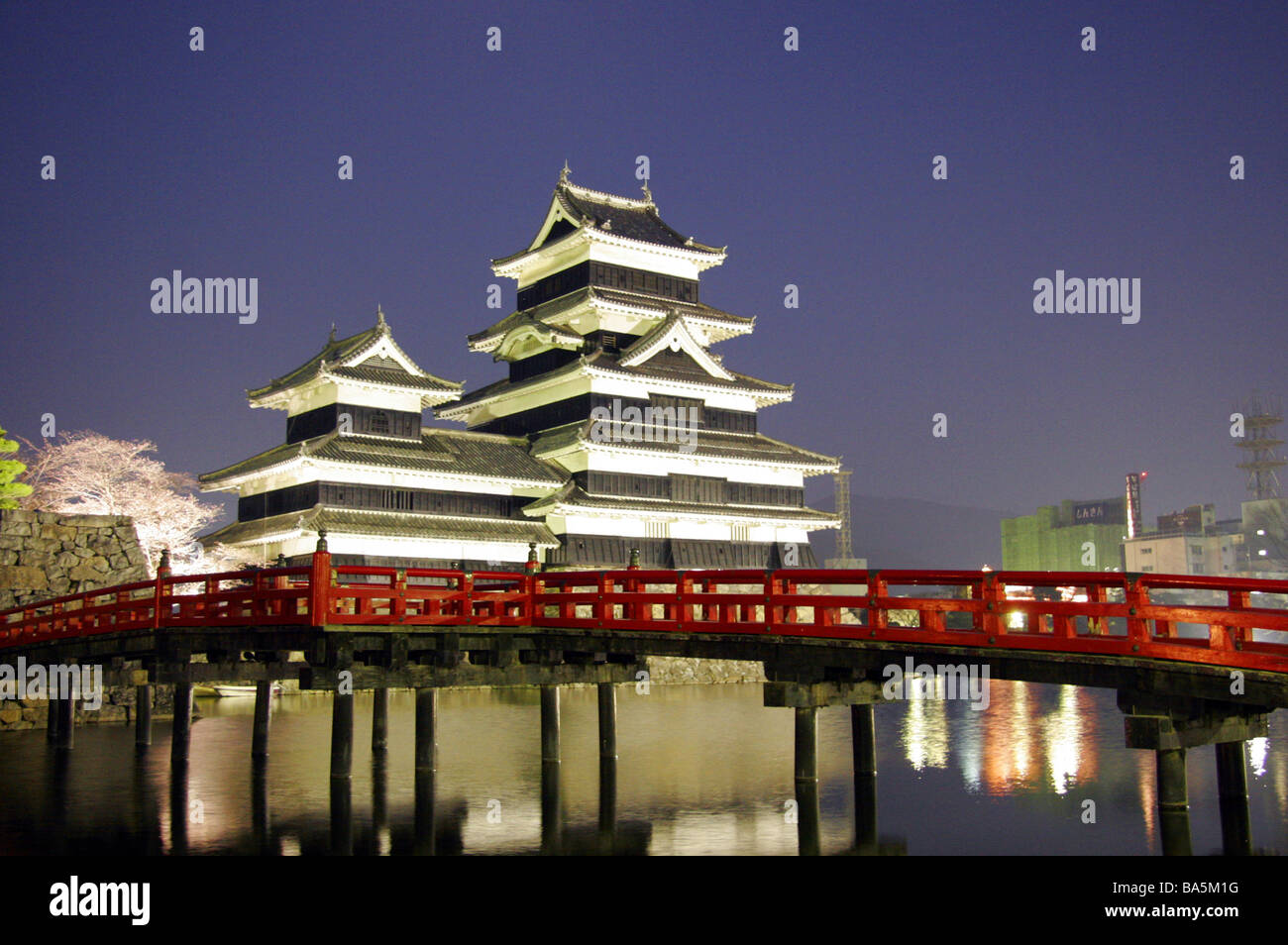 Matsumoto castle at night Japan Stock Photo - Alamy