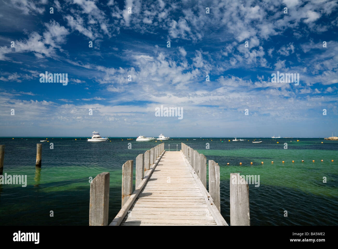 Wooden jetty at Thomson Bay. Rottnest Island, Western Australia ...