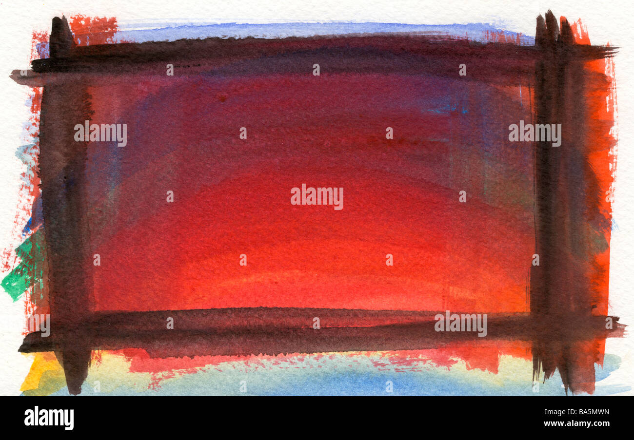 colorful watercolor background on textured paper frame Stock Photo - Alamy