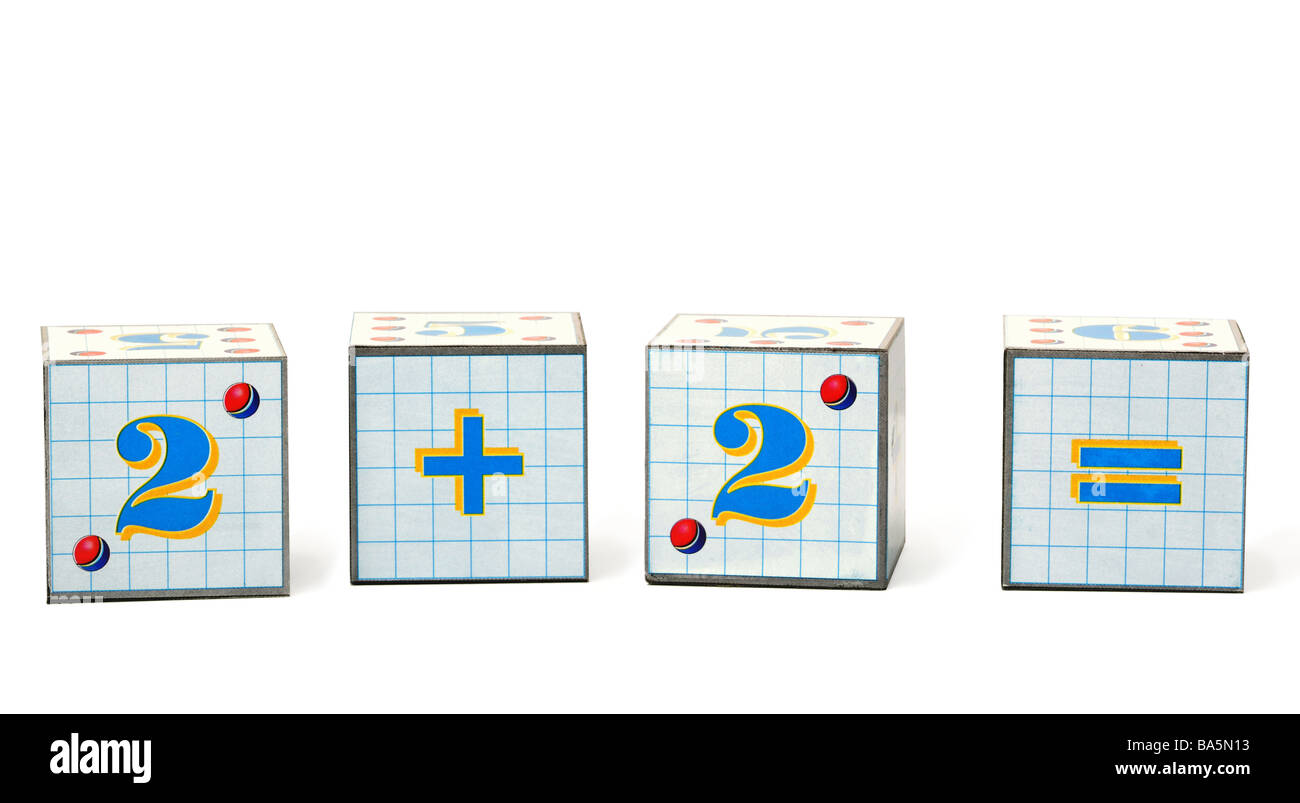 Two plus two The image of the various figures isolated on a white ...