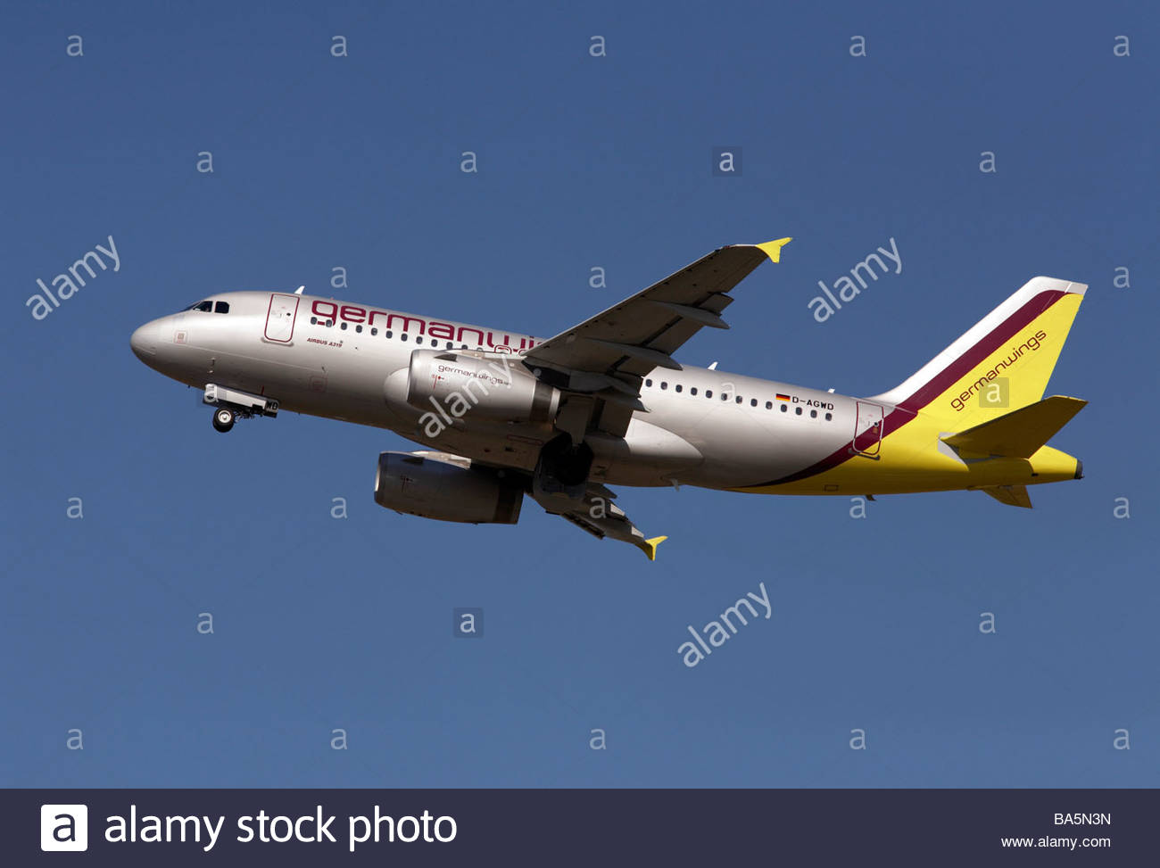 GermanWings flight shortly after takeoff Stock Photo - Alamy