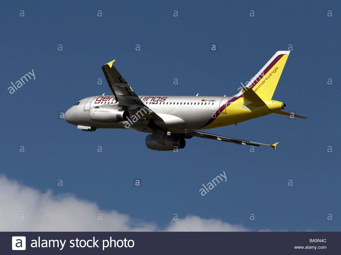 GermanWings flight shortly after takeoff Stock Photo - Alamy