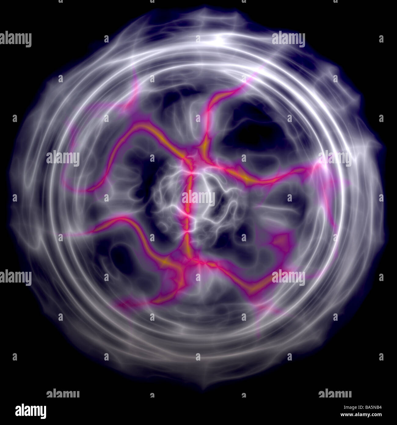 Plasma ball sphere of glowing lightning energy Stock Photo - Alamy