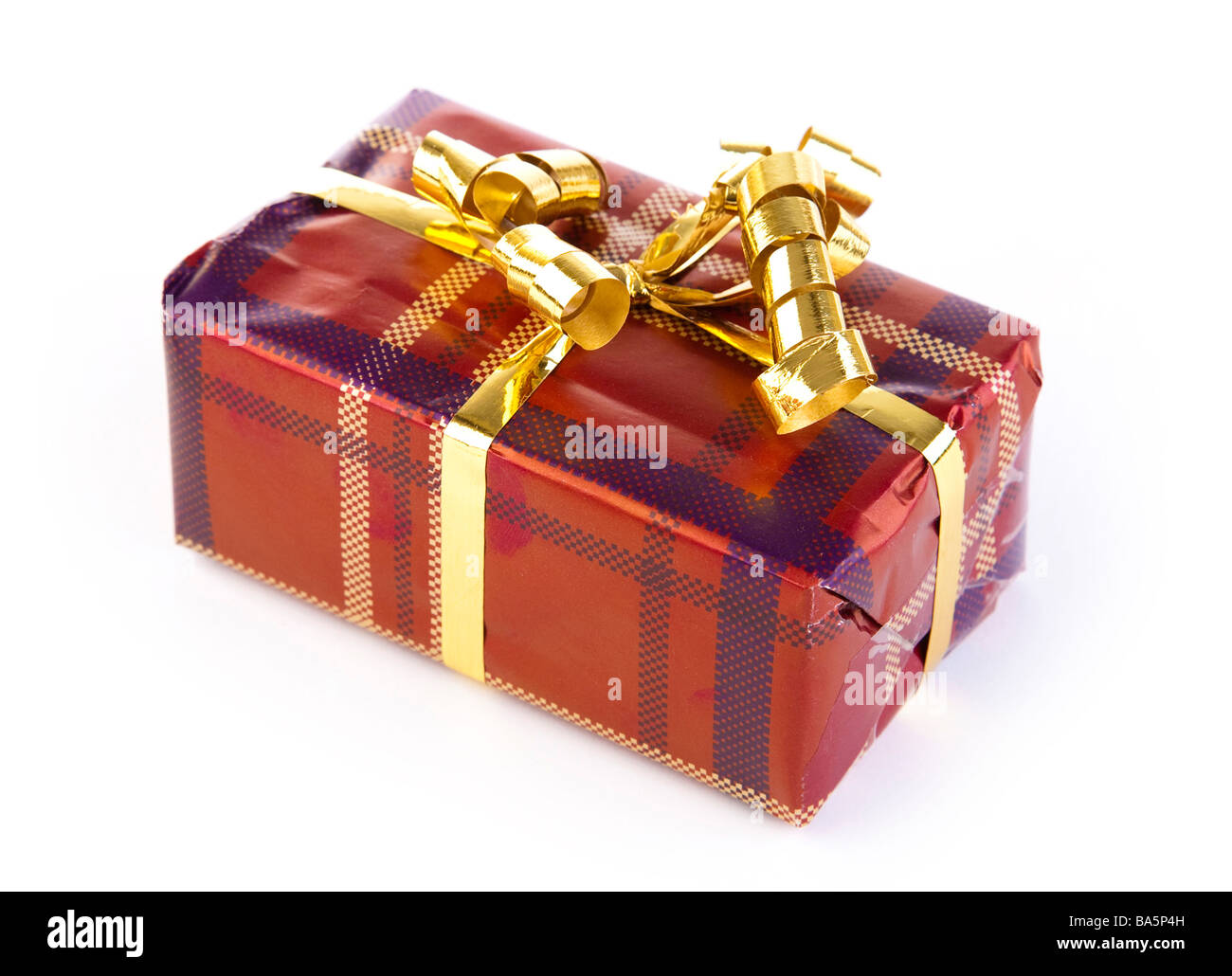 wrapped gift in a box Stock Photo - Alamy