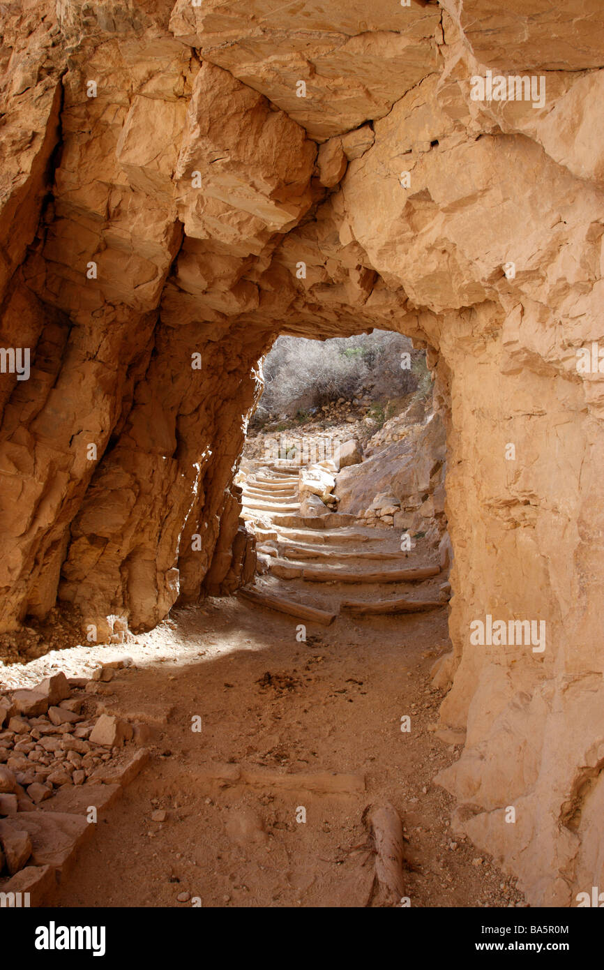 rock tunnel on the bright angel trail grand canyon national park south ...