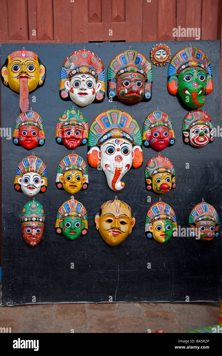 Masks of Demons and Gods. Expressive scary face colourful. Vertical ...
