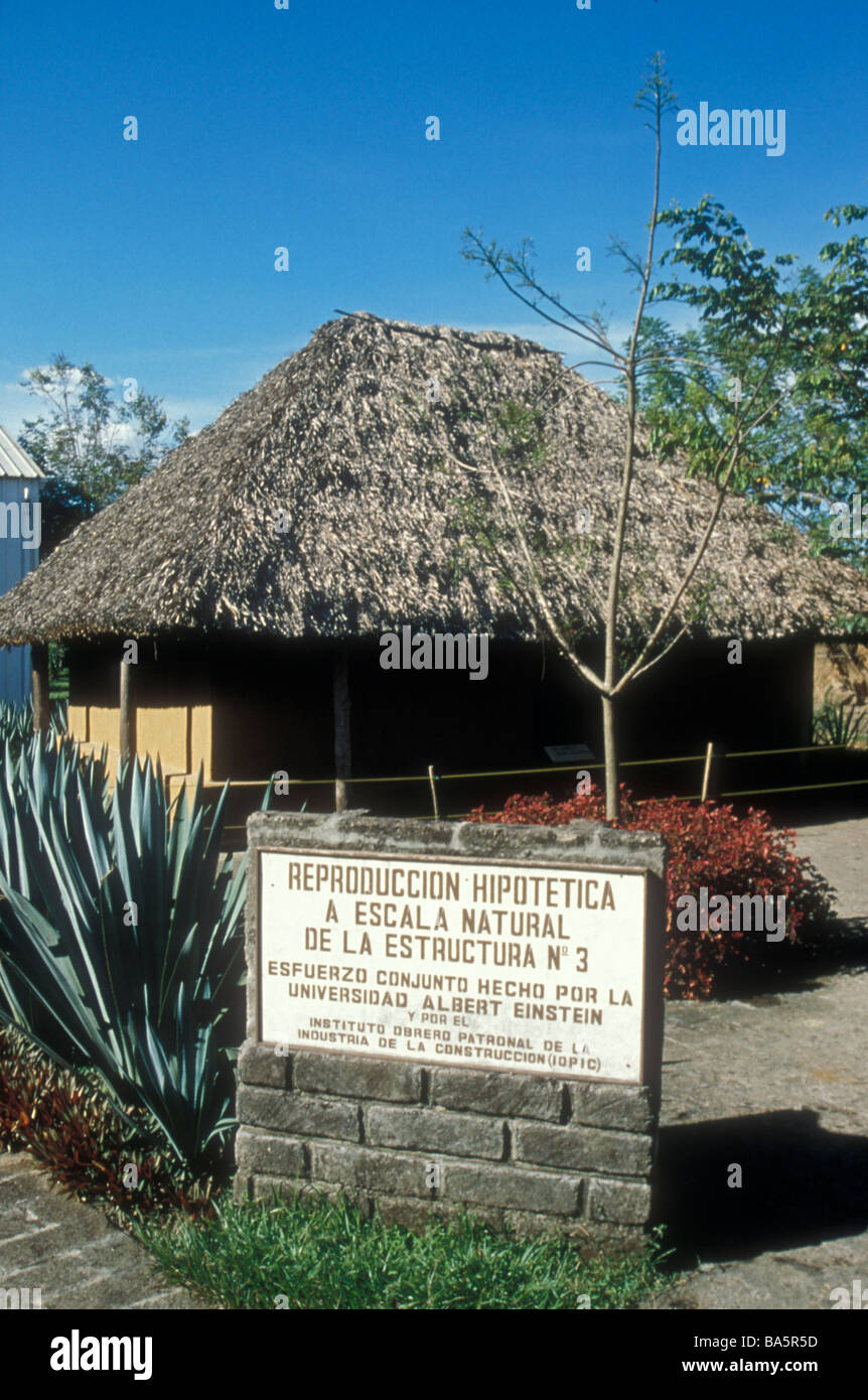 Reconstruction of an ancient Mayan building at Joya de Ceren ...