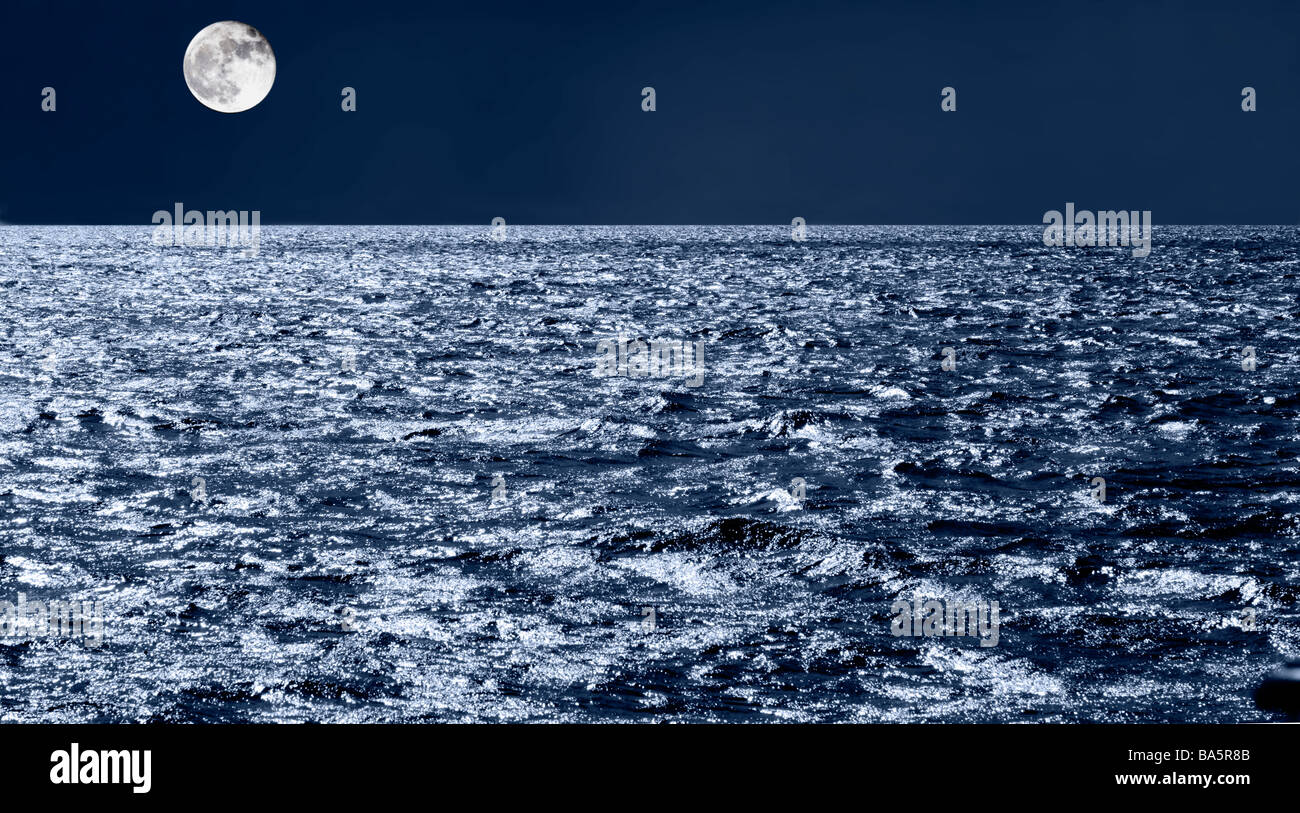 Moonlit ocean The Bahamas Stock Photo - Alamy