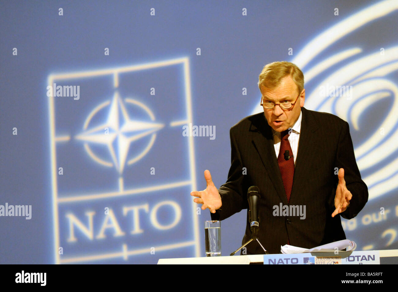 Former NATO general-secretary Jaap de Hoop Scheffer addressing a NATO ...
