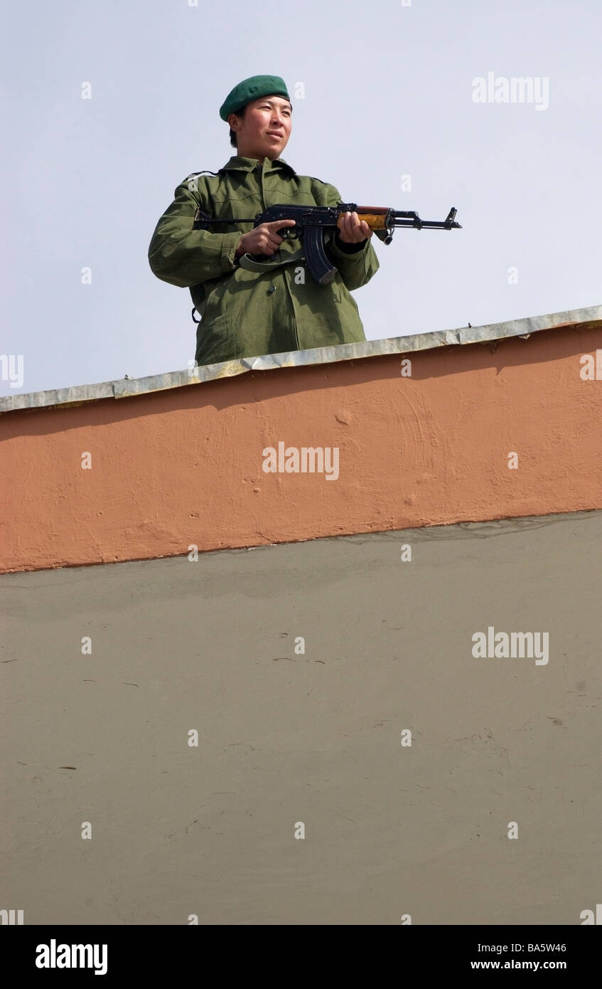 Afghan National Army soldiers stand guard during a Loya Jirga or grand ...