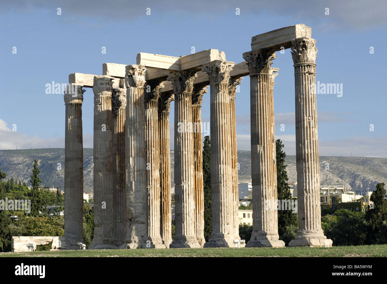 Greece Athens Olympieion temple-ruin Europe city capital sight vacation ...