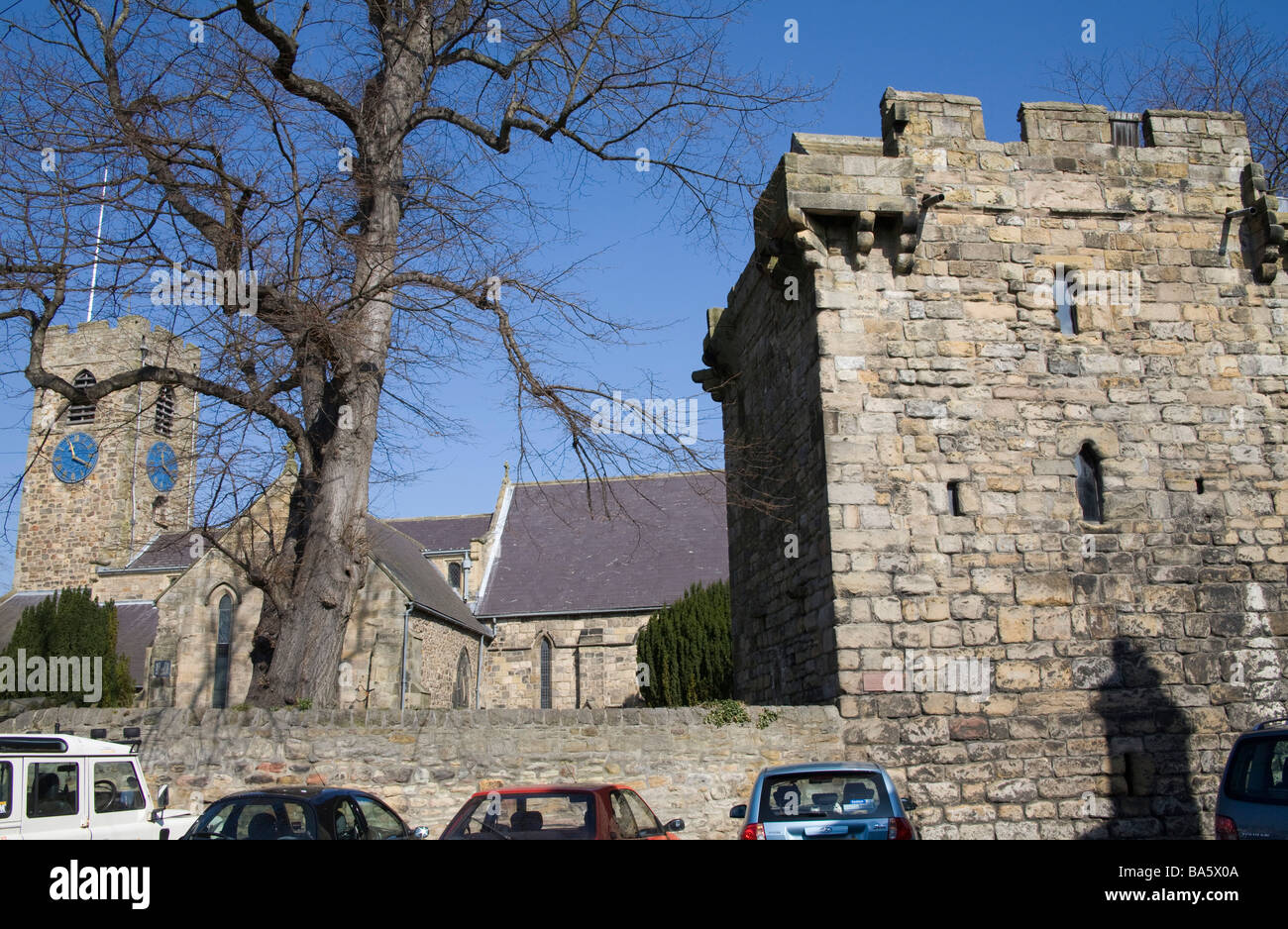 Corbridge Northumberland England UK March St Andrews church with a ...